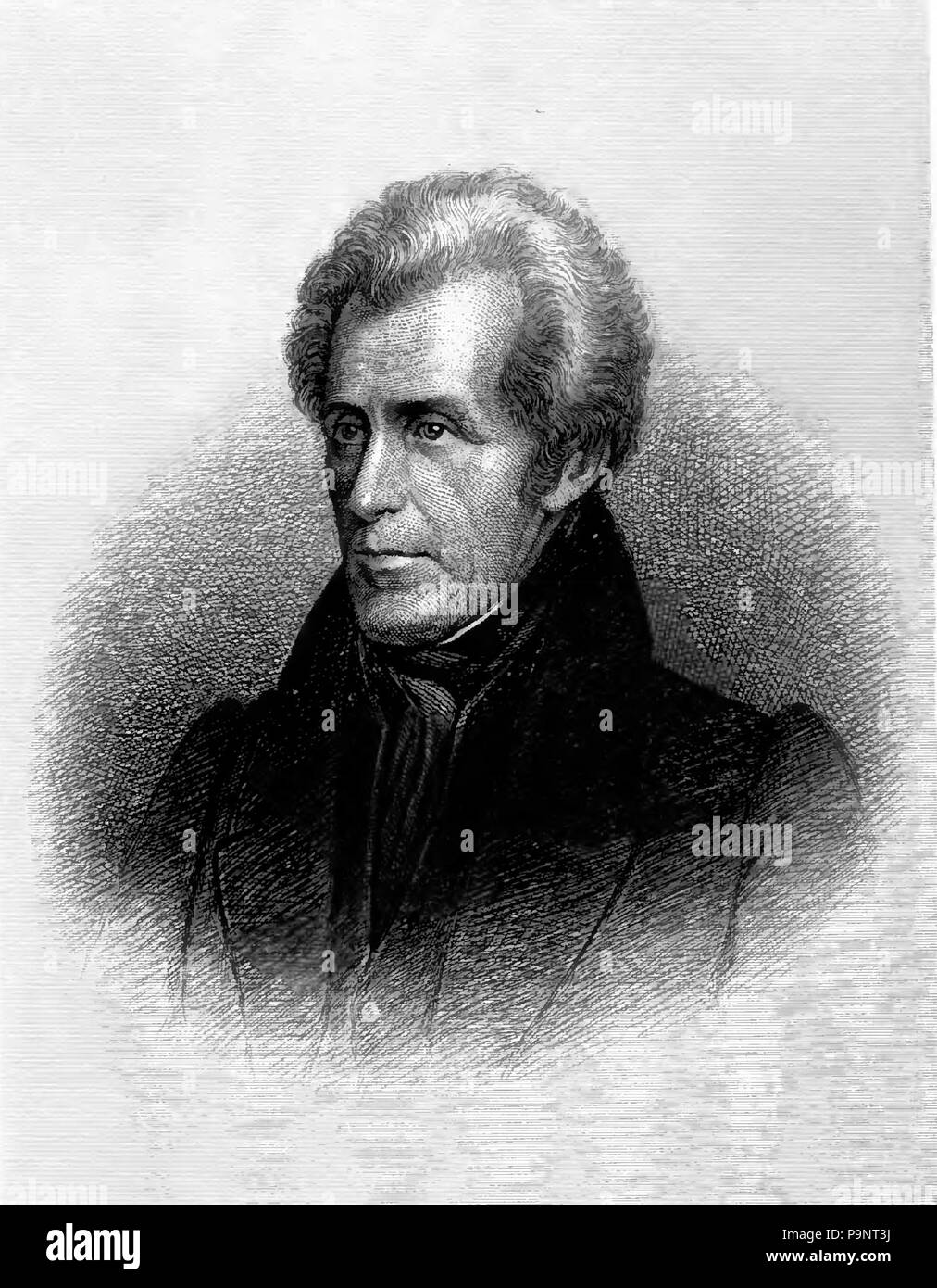 . English: Engraved portrait of United States President Andrew Jackson ...