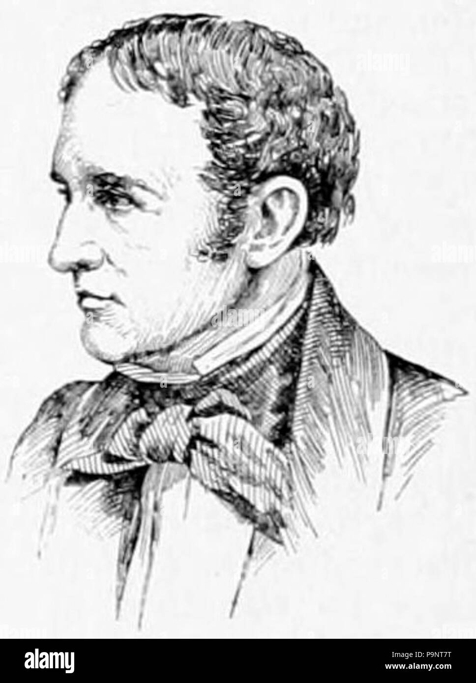 . English: Portrait drawing of historian William Hickling Prescott ...