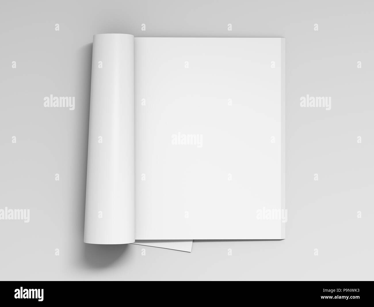 Blank white magazine pages with glossy paper isolated on white ...