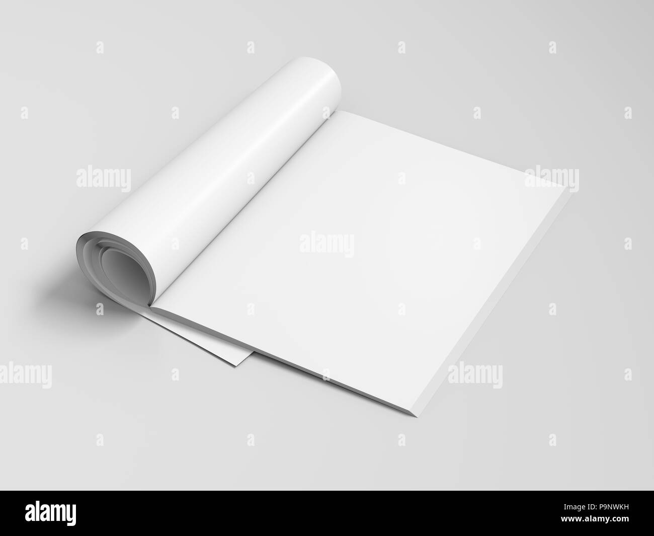 Blank white magazine pages with glossy paper isolated on white ...