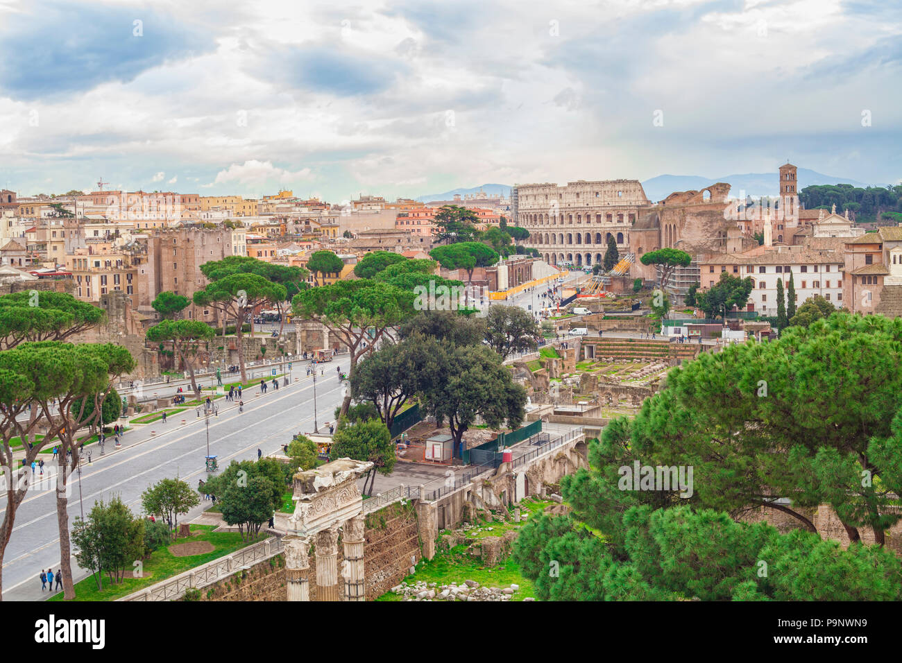 cityscape of Rome city, Italy. aerial view Stock Photo - Alamy