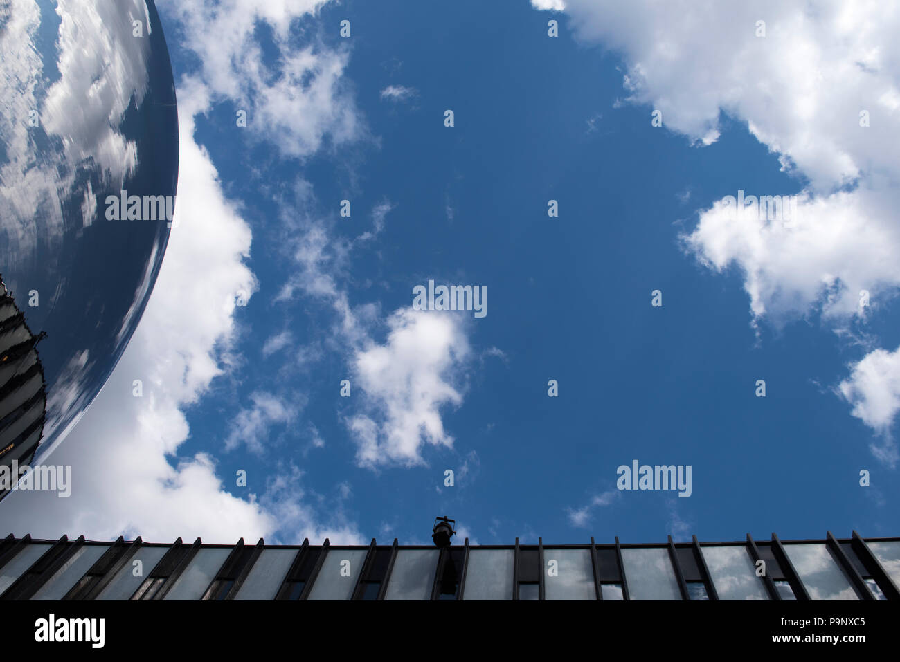 Clouds reflected in the Sky Mirror at Nottingham Playhouse, Nottingham ...