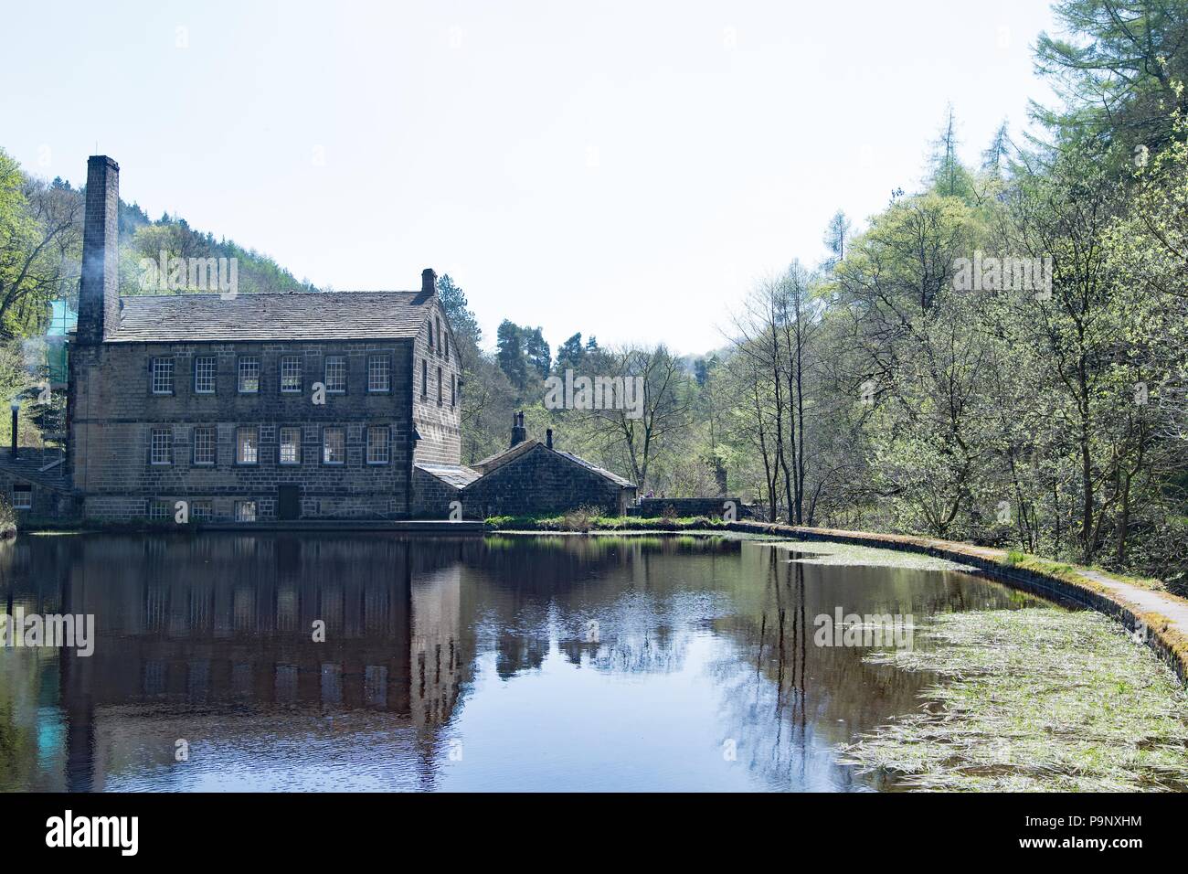 Taken to capture the circular walkway around Gibson Mill Stock Photo ...