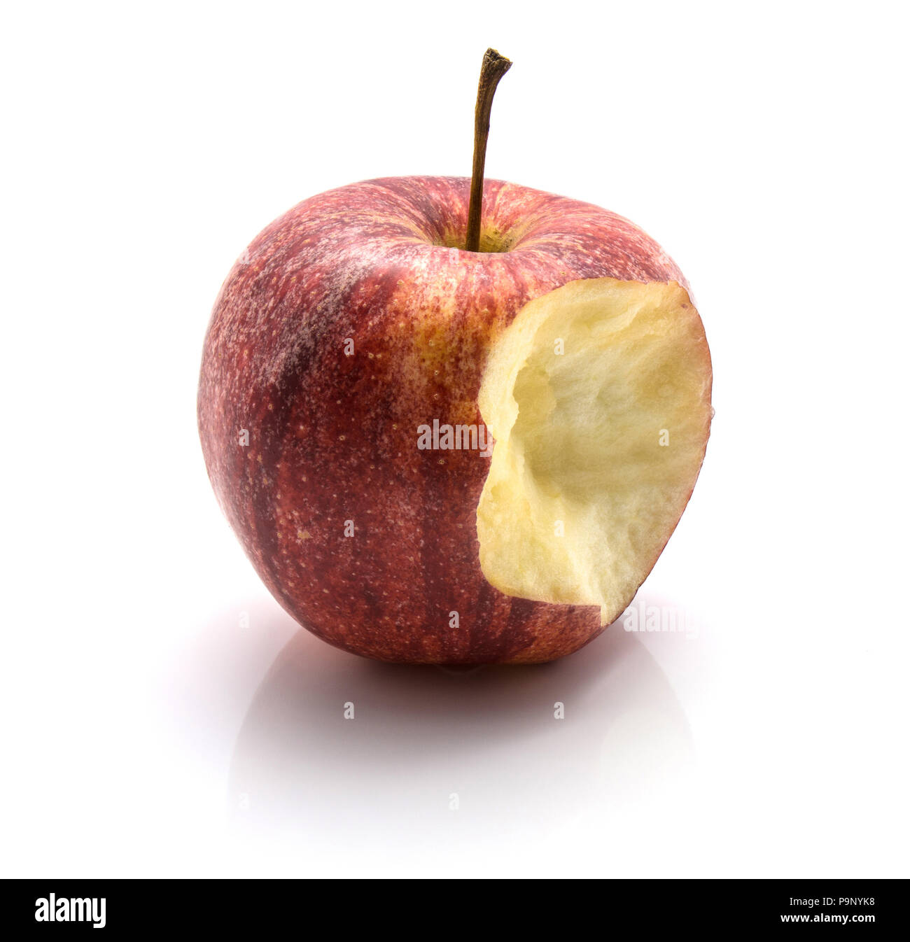 Apple red gala single bitten hi-res stock photography and images - Alamy