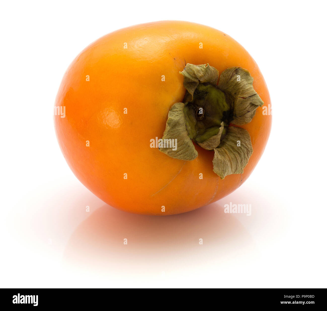 One persimmon Kaki isolated on white background Stock Photo - Alamy