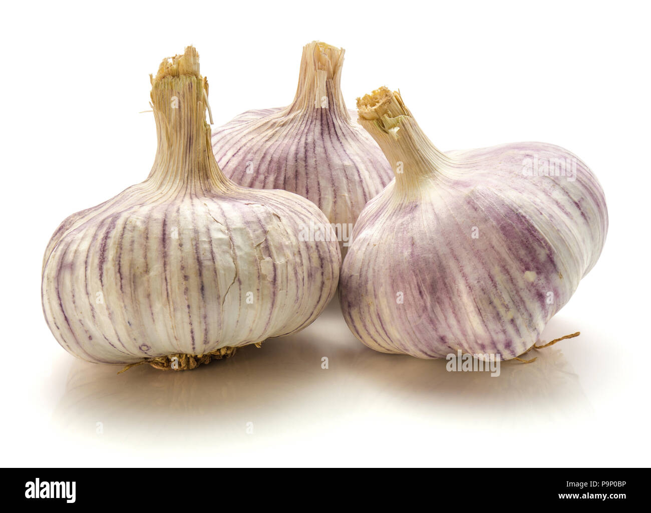 Garlic isolated on white background three whole bulbs Stock Photo - Alamy
