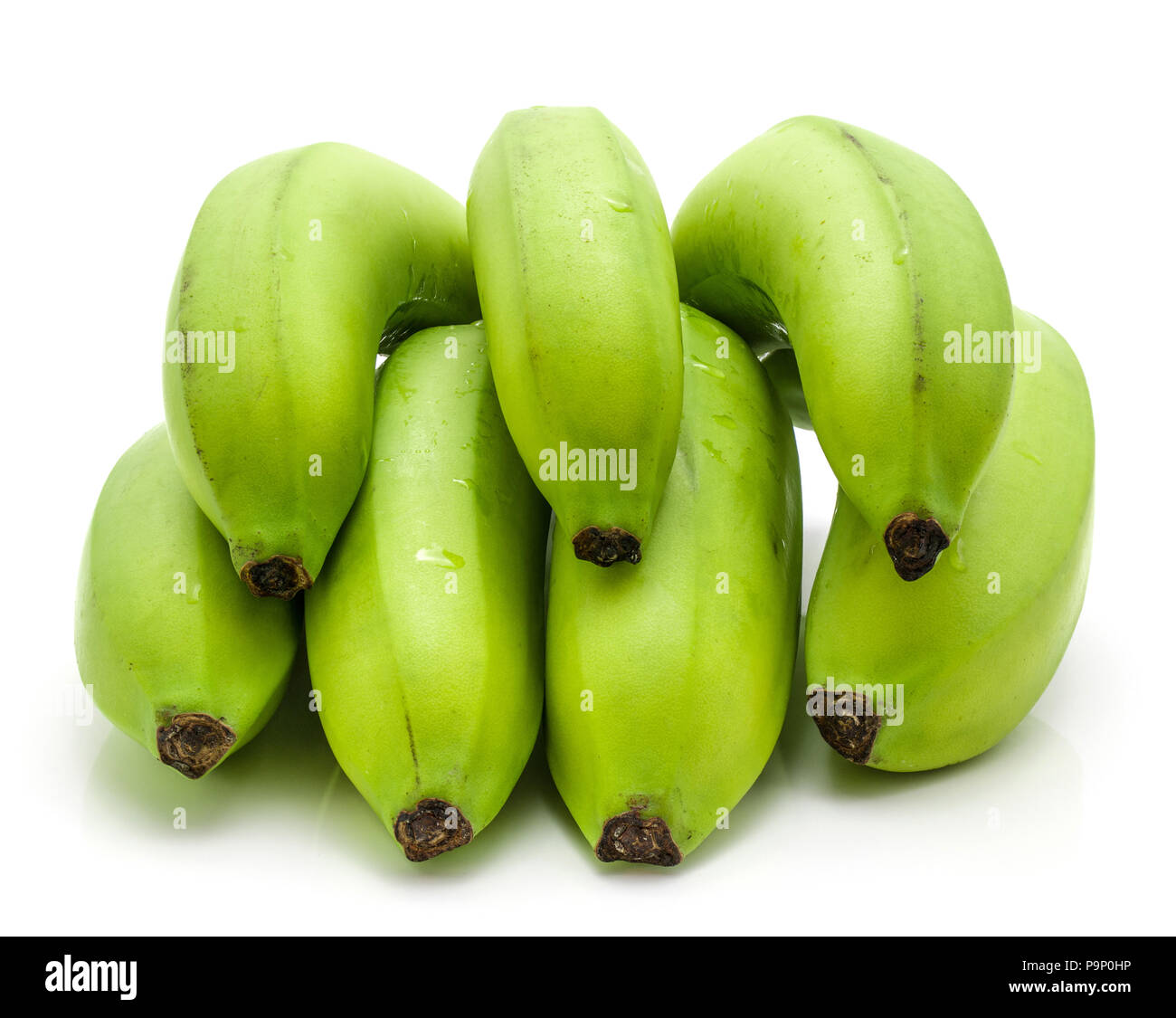 Plantain cluster isolated on white background Stock Photo - Alamy