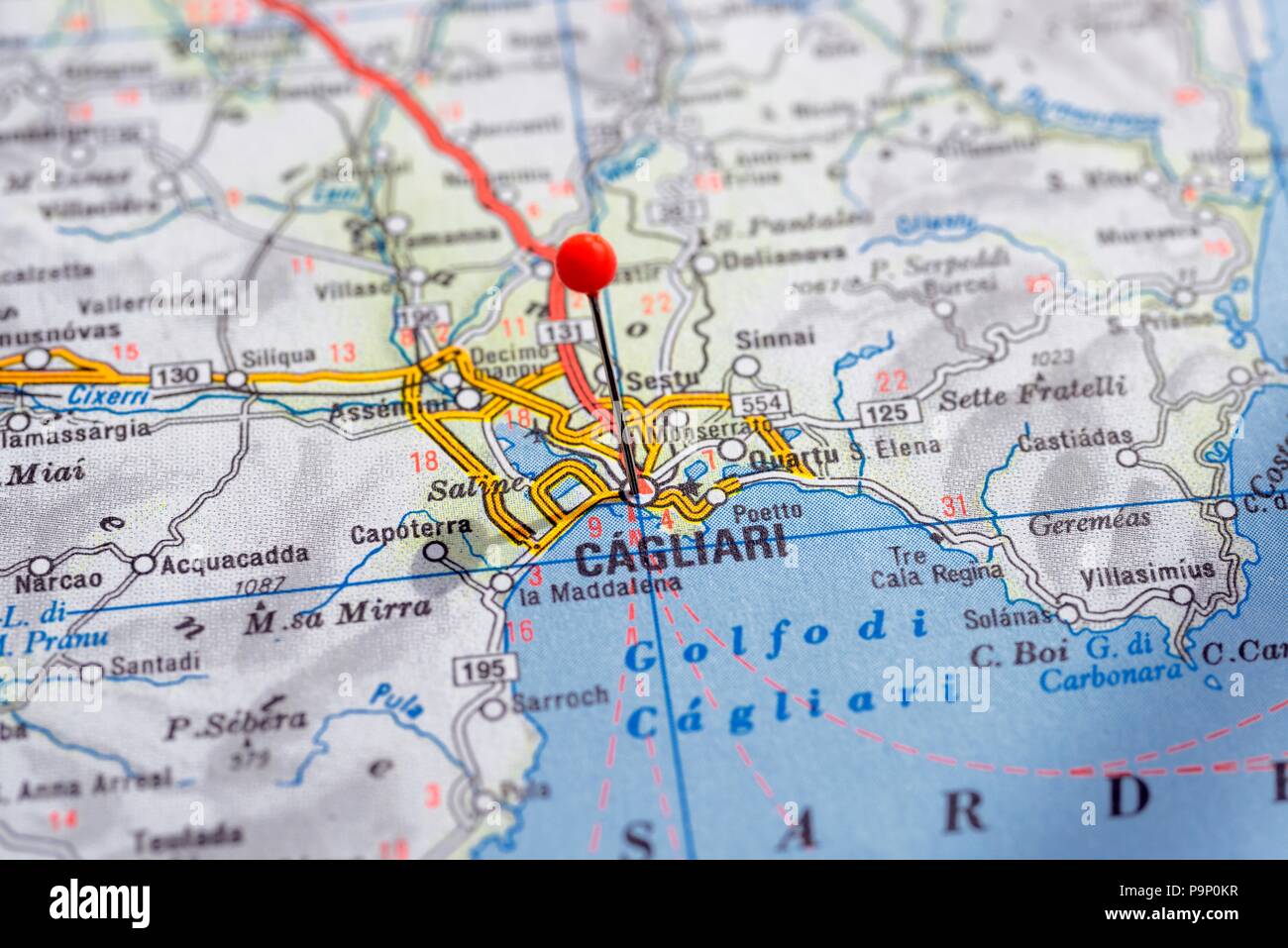 Cagliari map hi-res stock photography and images - Alamy