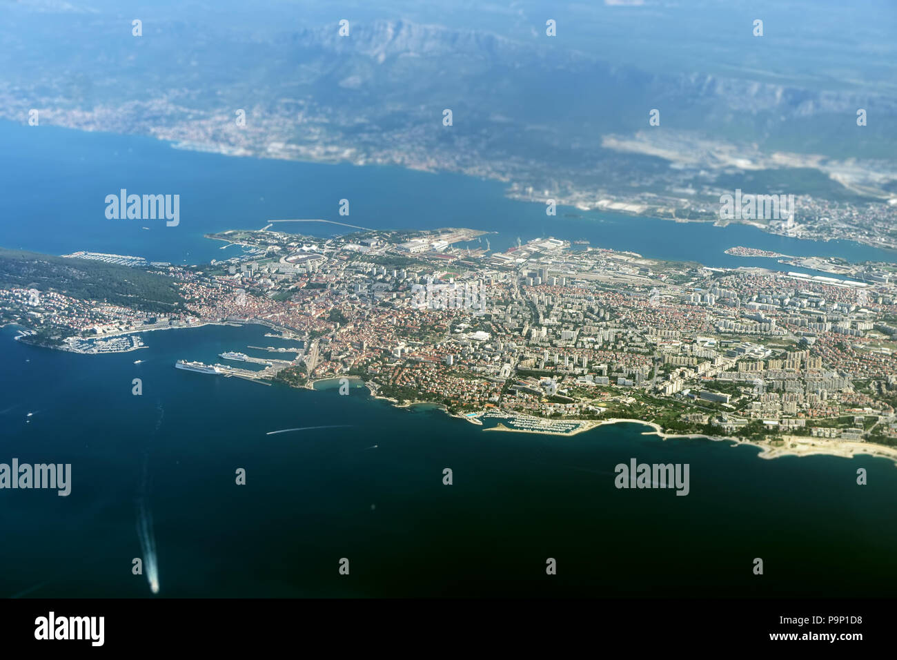 Aerial view of Split city in Croatia Stock Photo - Alamy