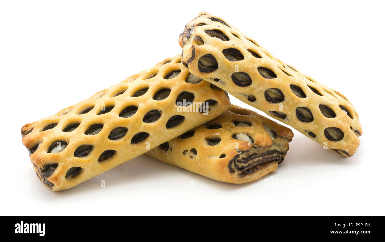 Lattice breads set three with coconut and chocolate isolated on white ...