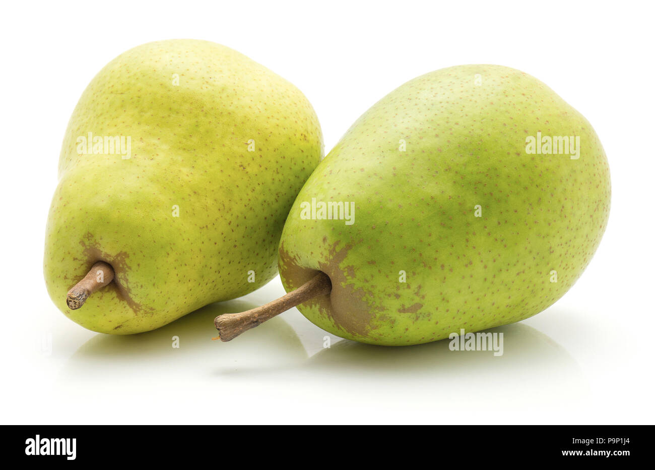 Green pears isolated on white background two fresh Stock Photo - Alamy