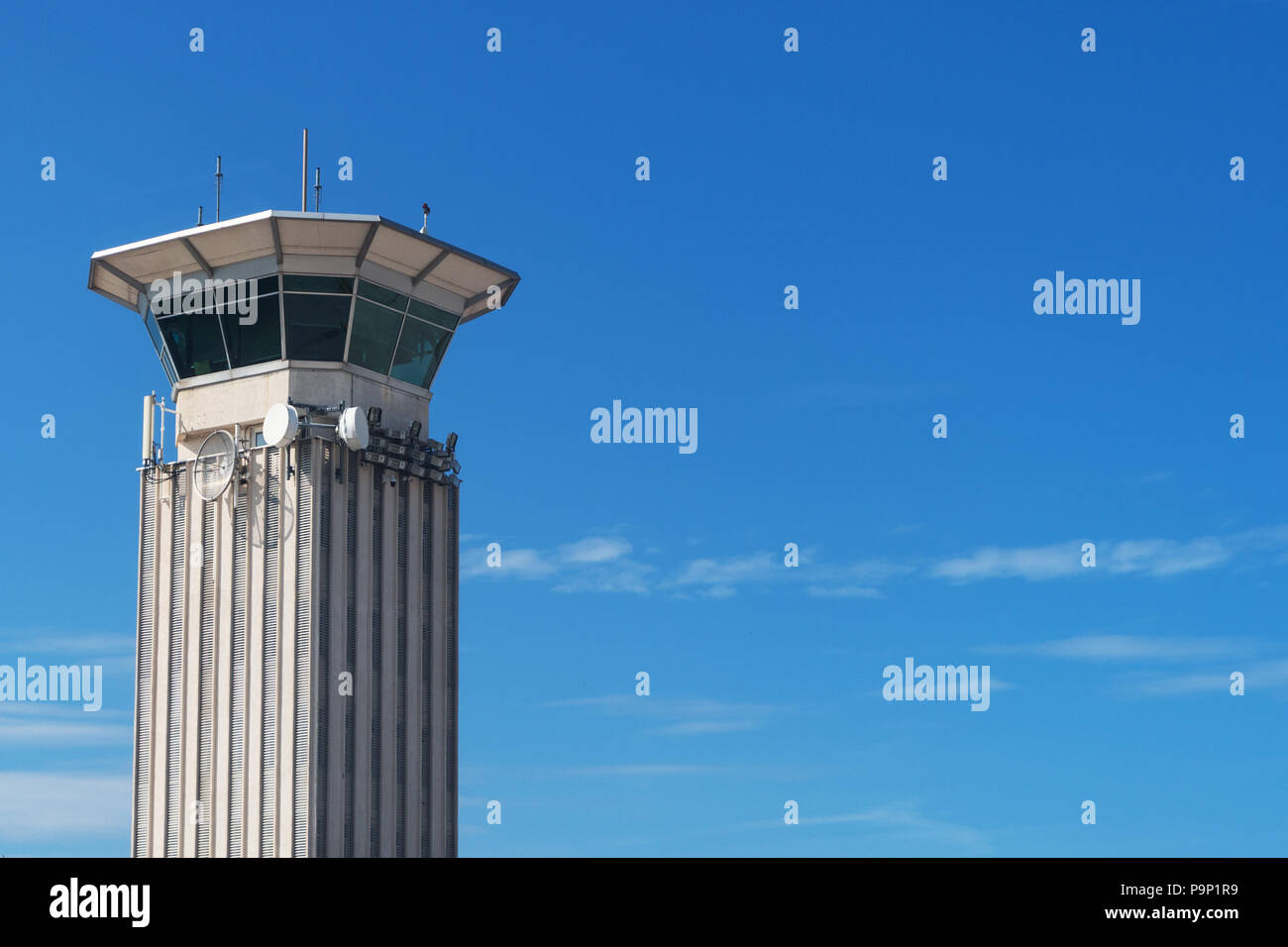 Air traffic control tower in the airport Stock Photo - Alamy