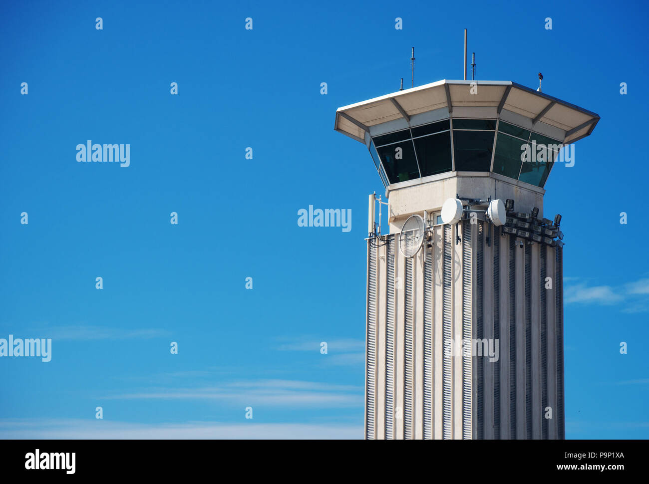 Air traffic control tower in the airport Stock Photo - Alamy