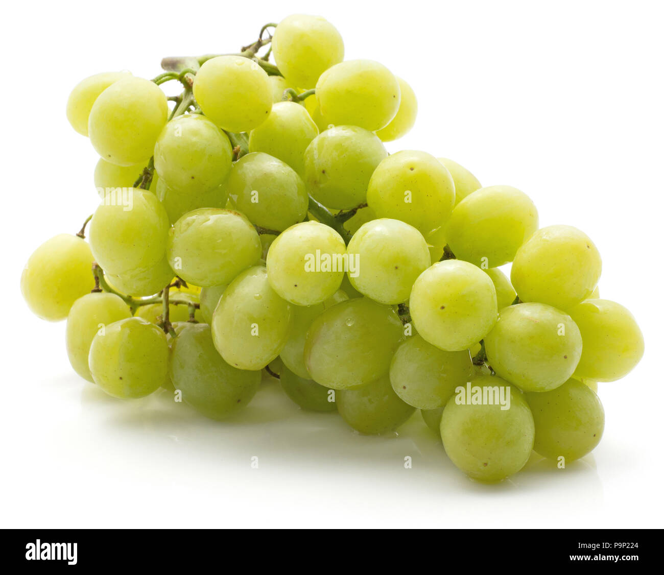One green grape bunch (Early Sweet or Grapaes variety) isolated on ...