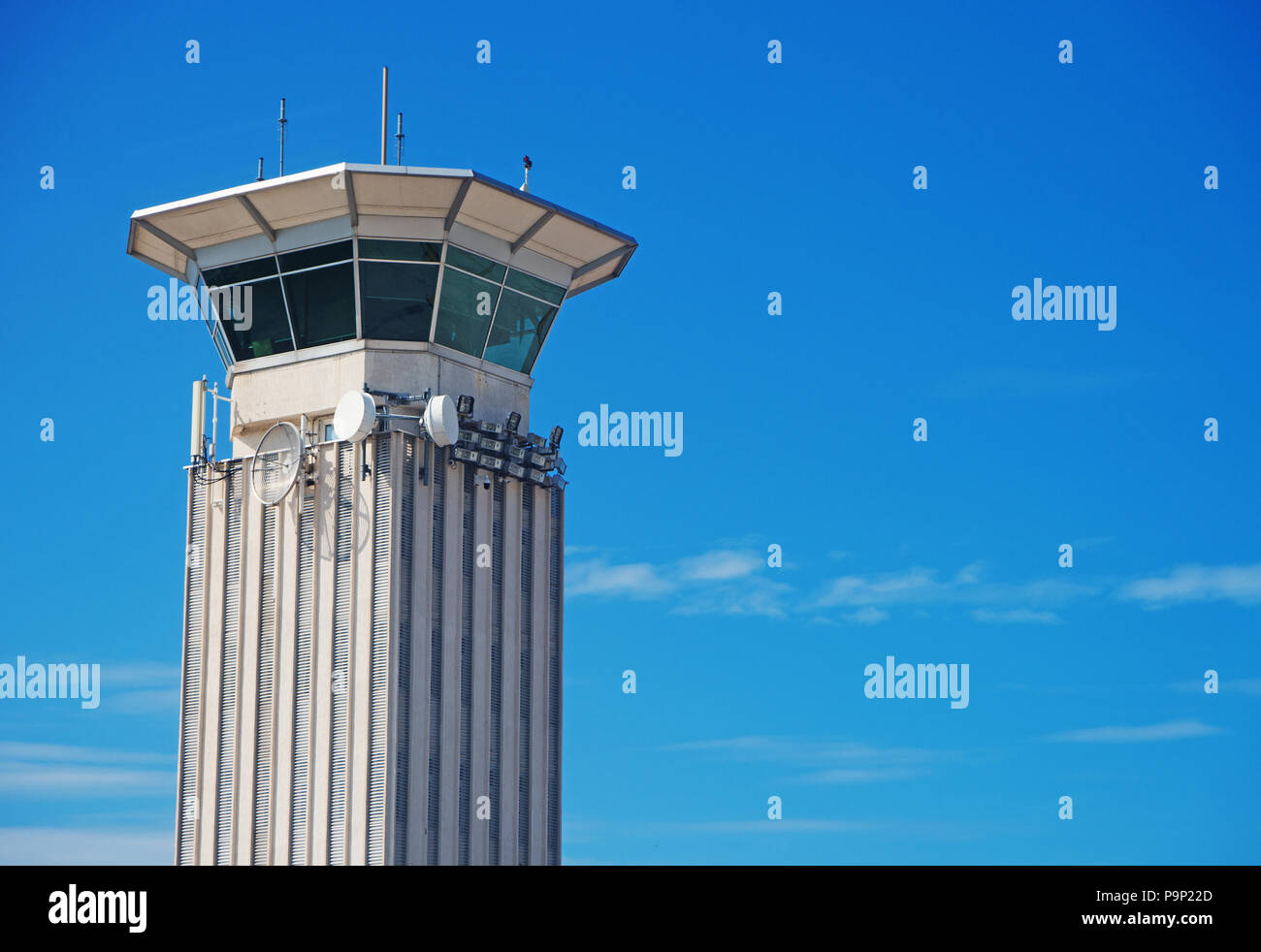 Air traffic control tower in the airport Stock Photo - Alamy