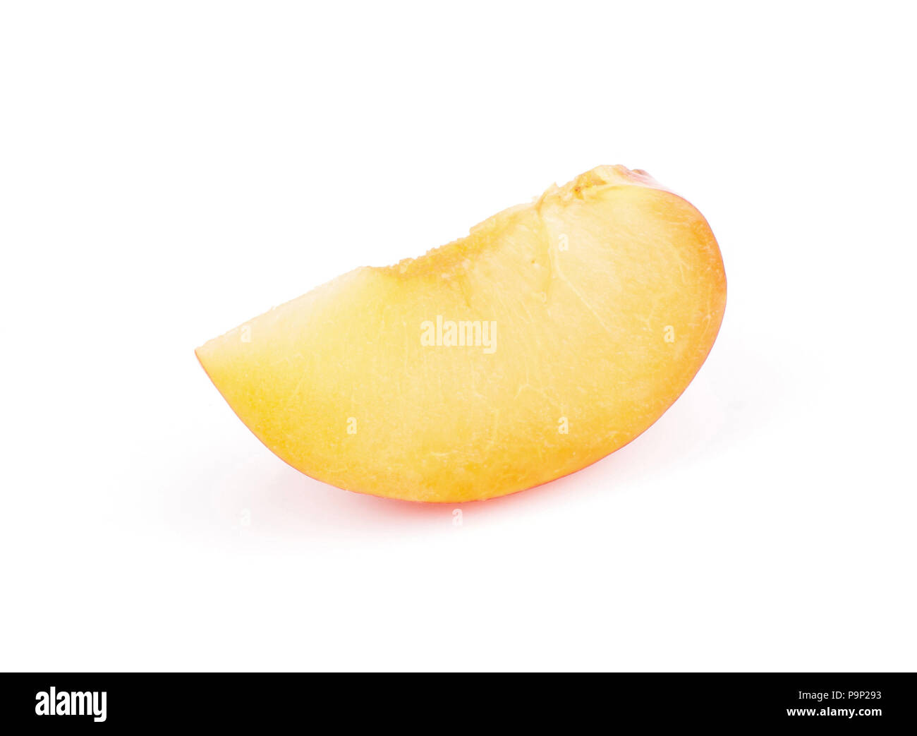 One plum red orange slice isolated on white background Stock Photo - Alamy