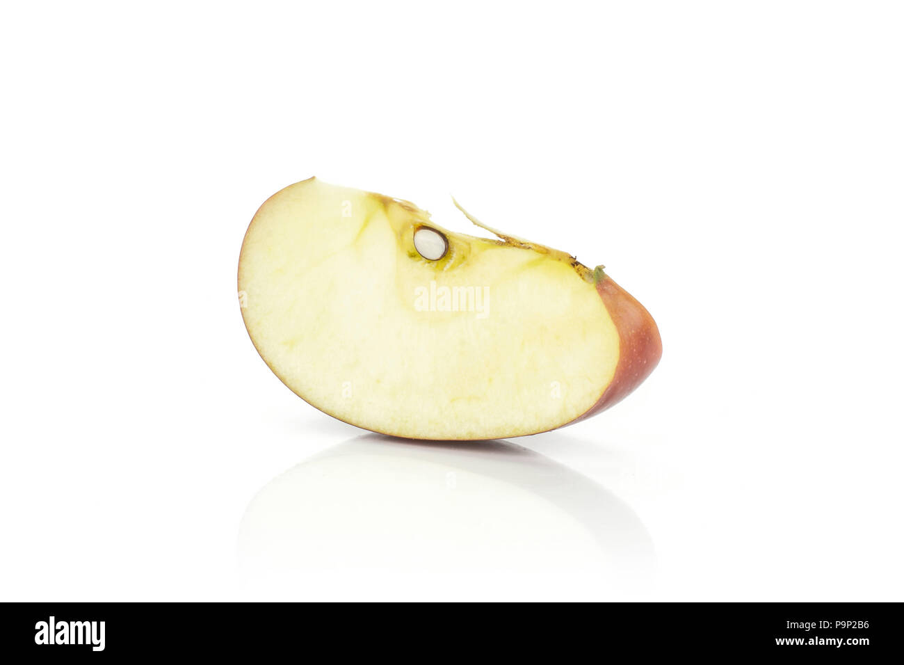 One red delicious apple slice isolated on white background Stock Photo ...