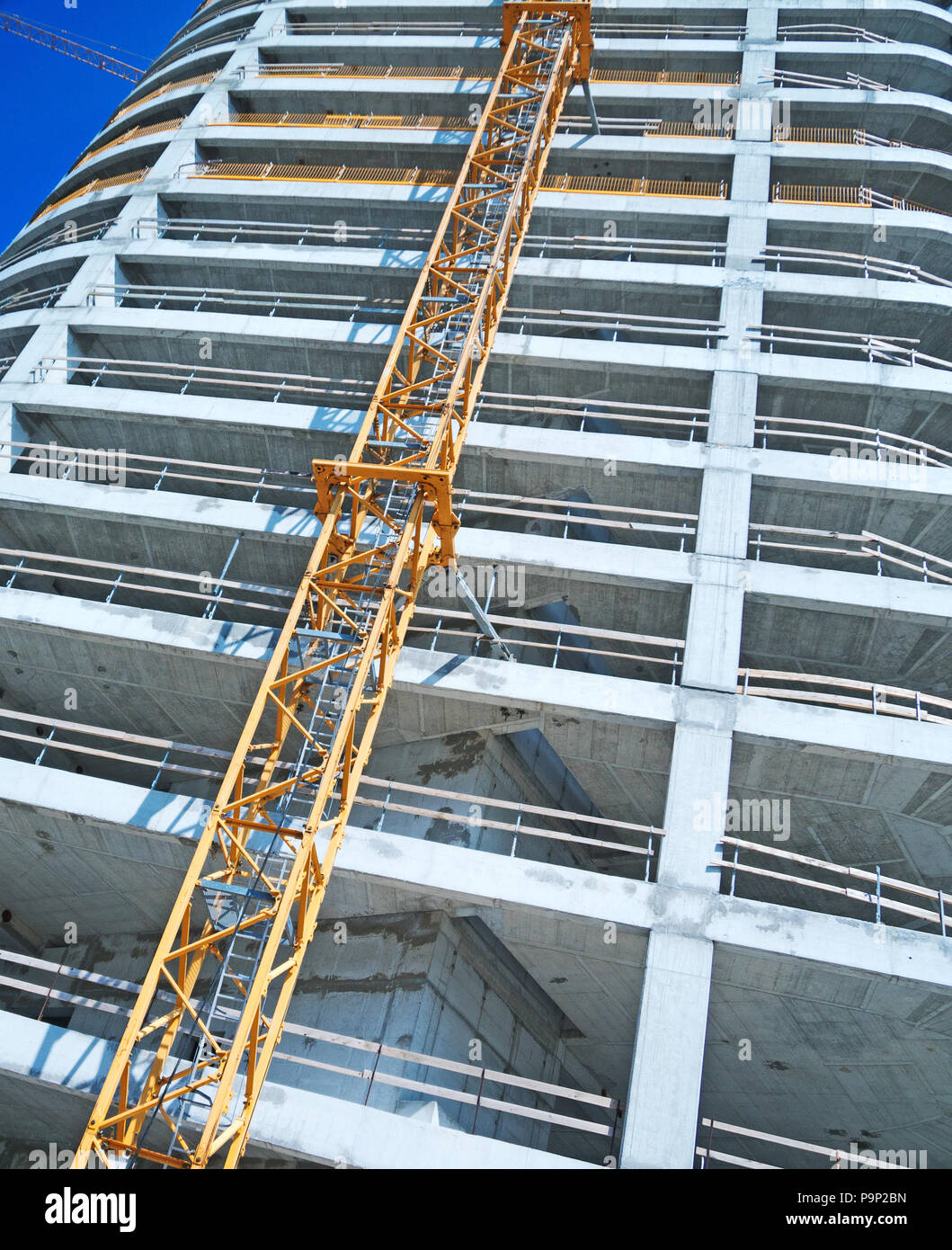 Construction of big commercial building. Perspective view Stock Photo ...