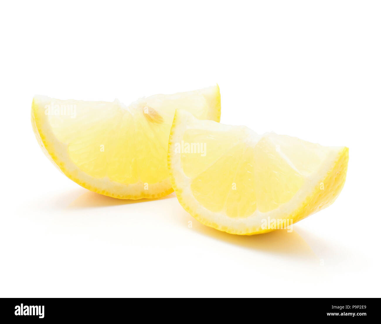 Two lemon slices isolated on white background Stock Photo - Alamy