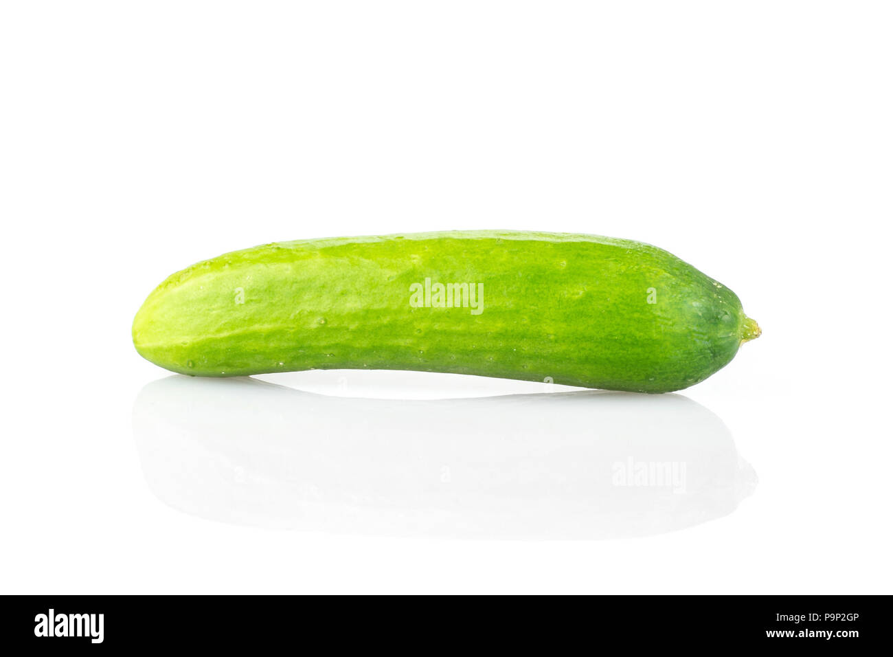 One fresh mini cucumber isolated on white background Stock Photo - Alamy