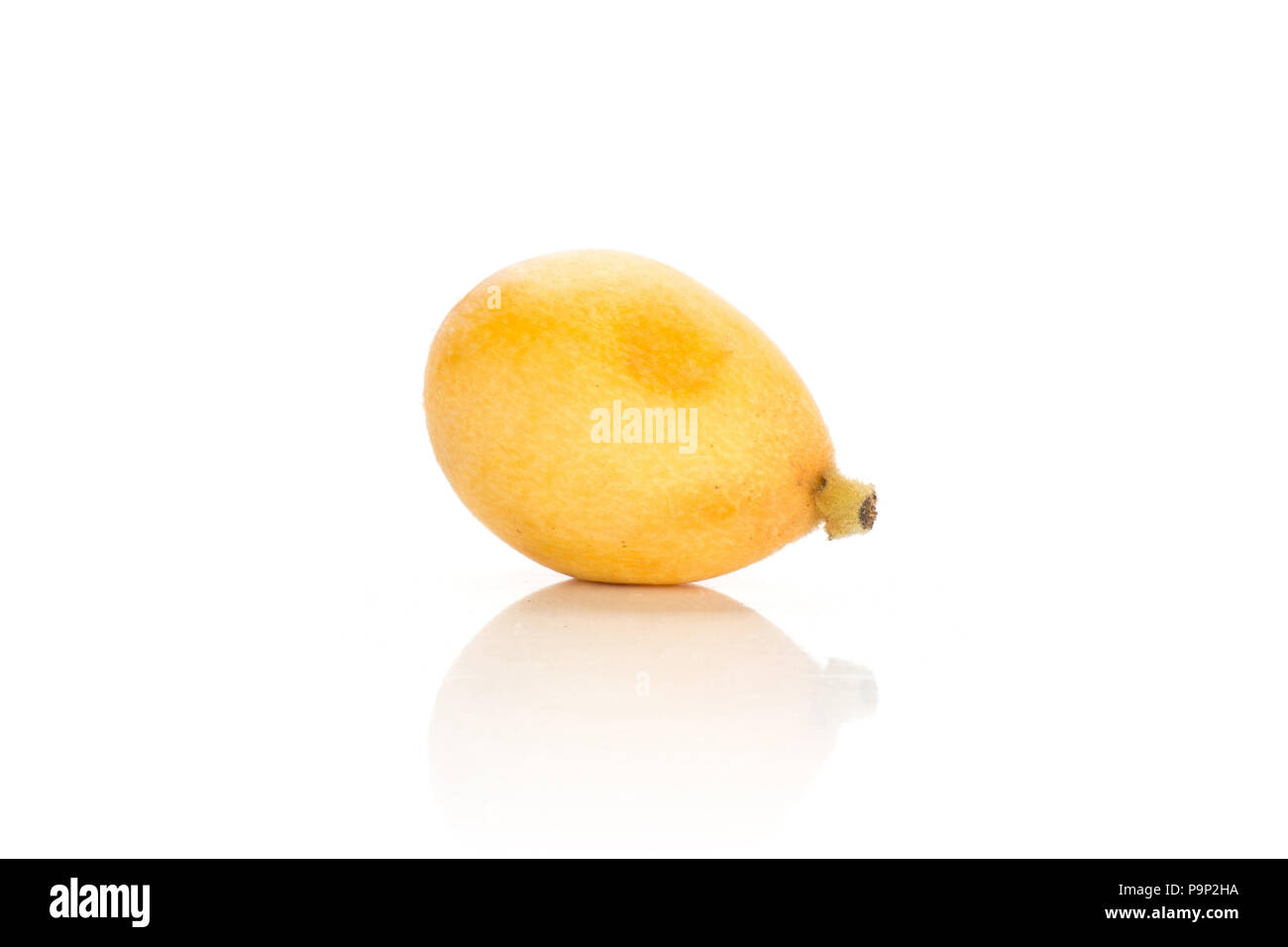 One fresh Japanese loquat isolated on white background Stock Photo - Alamy