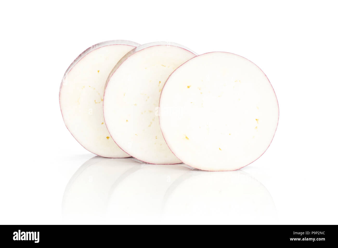 Striped purple eggplant three rings isolated on white background Stock ...