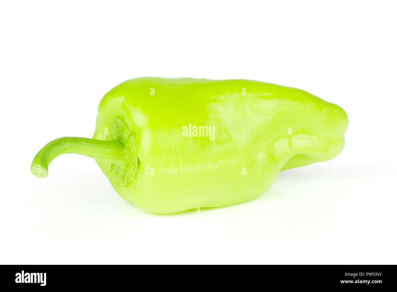 One whole light green bell pepper isolated on white Stock Photo - Alamy