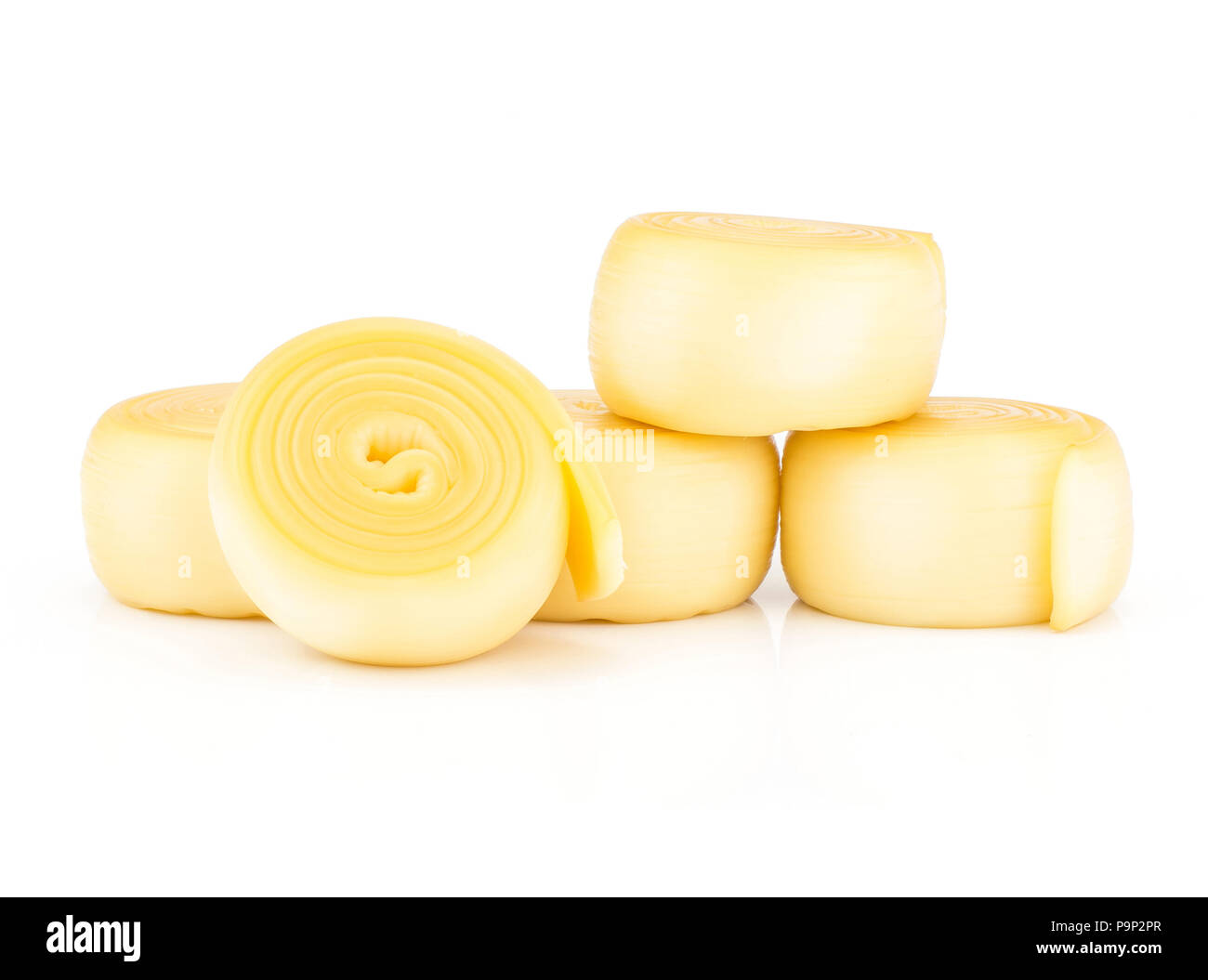 Slovak smoked cheese five pieces isolated on white background Stock ...