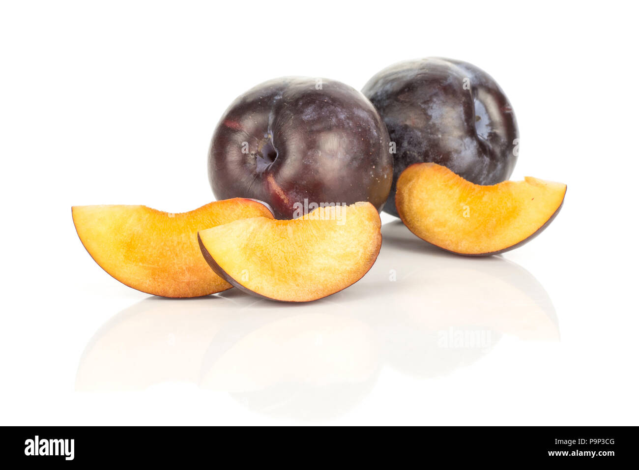 3 plums isolated hi-res stock photography and images - Alamy