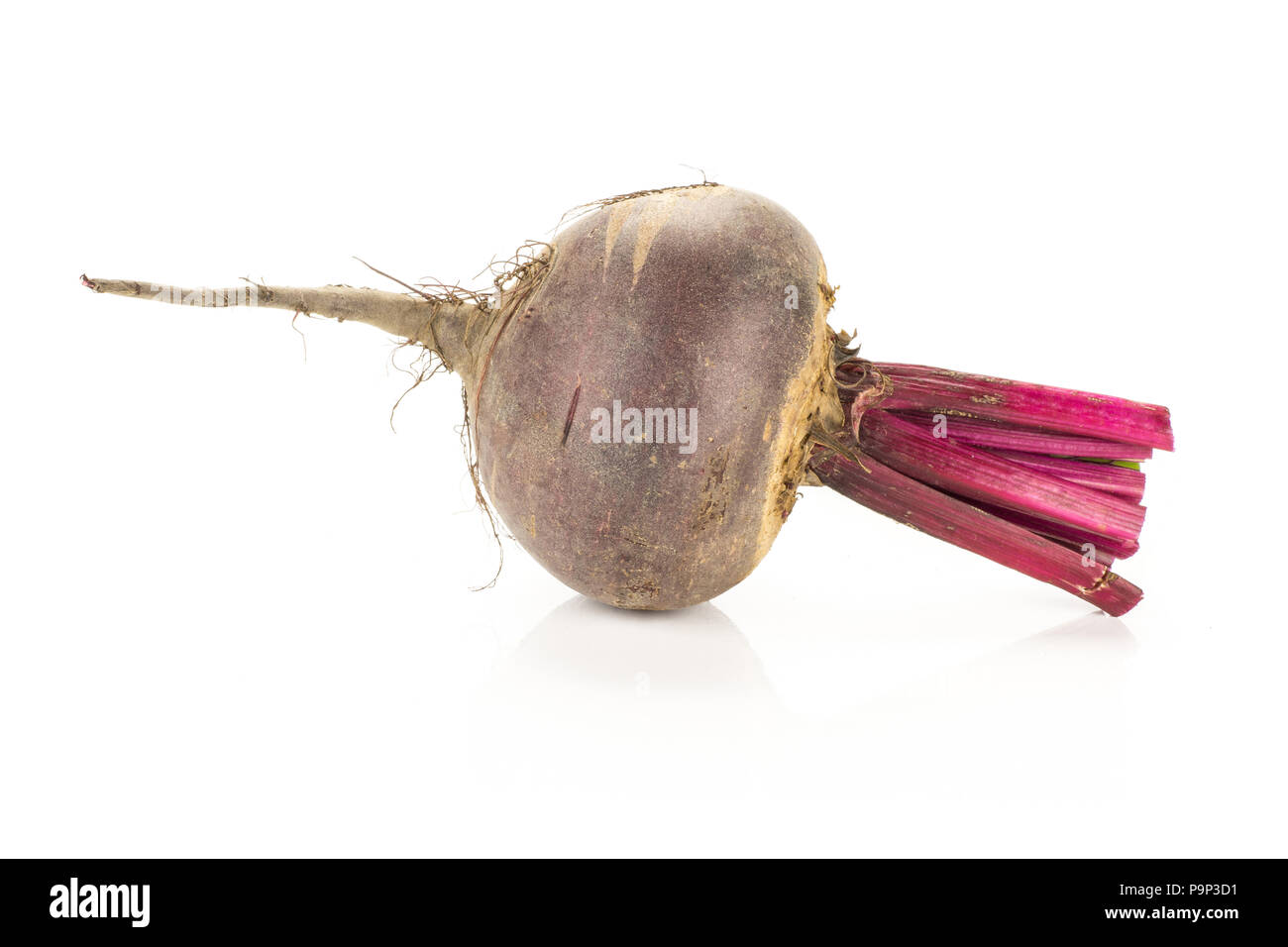 Red beet with cut tops one bulb isolated on white background Stock ...