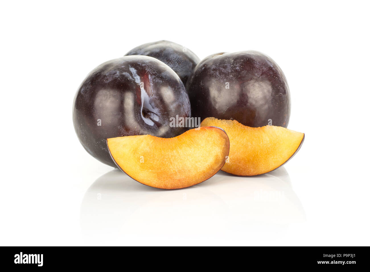 3 plums isolated hi-res stock photography and images - Alamy