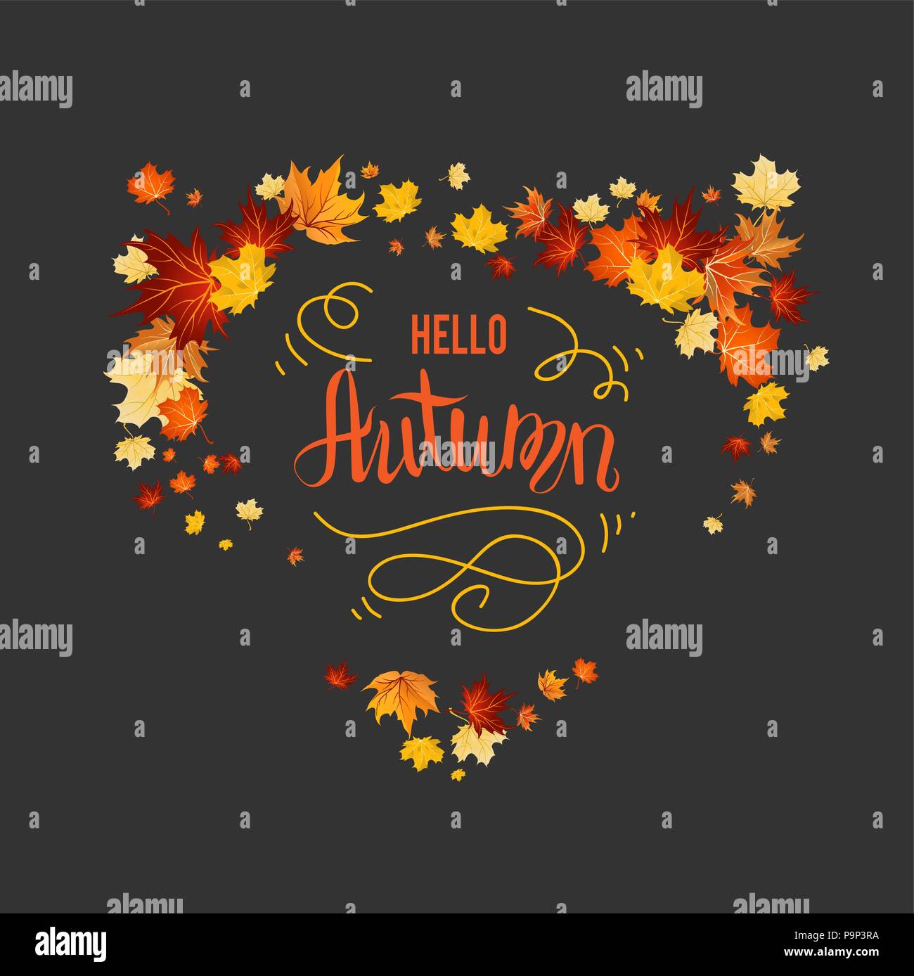 Red background black leaves Stock Vector Images - Alamy