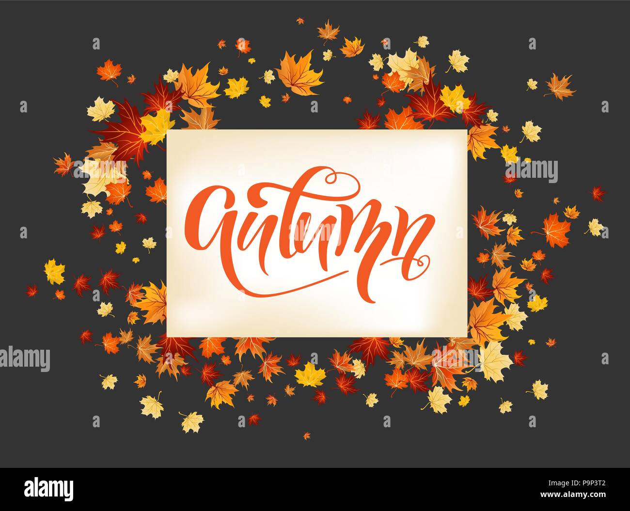Autumn leaf poster fall Stock Vector Images - Alamy
