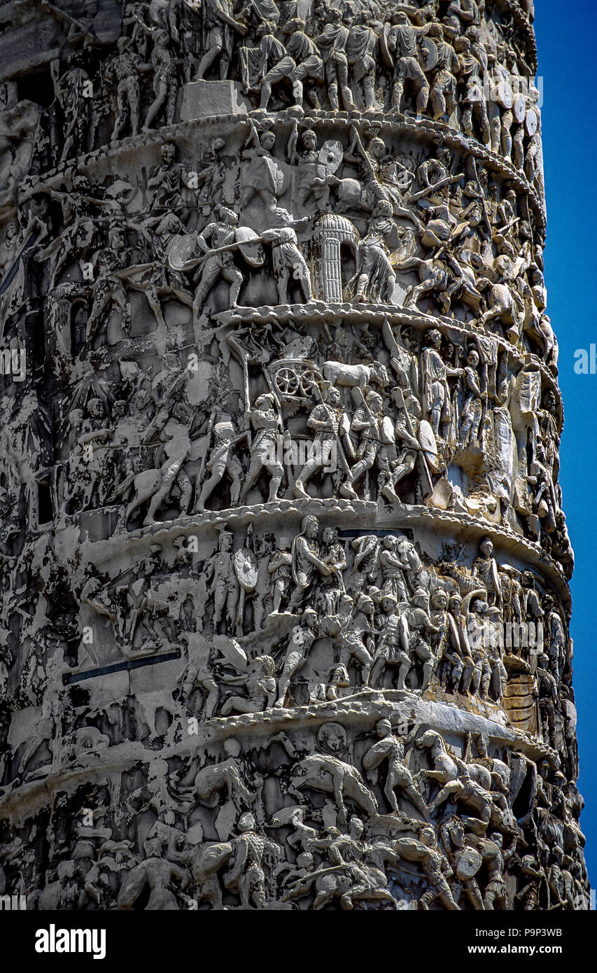 Italy Lazio Rome Column of Marco Aurelio - victories of the Roman ...