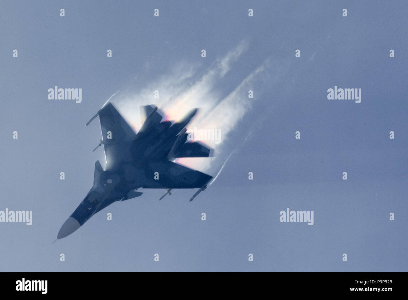 The Sukhoi Su-34 jet fighter-bomber of Russian Air Force performs its ...