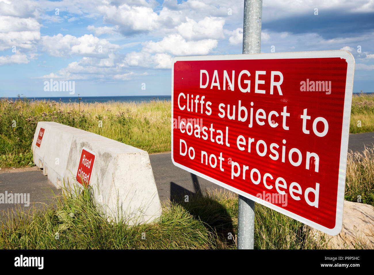 Coastal erosion warning sign on hi-res stock photography and images - Alamy