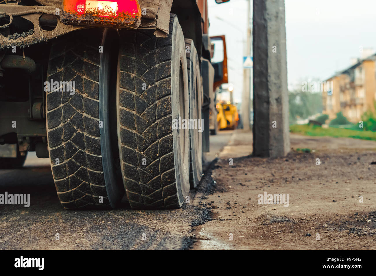 Machine laying asphalt part road hi-res stock photography and images ...