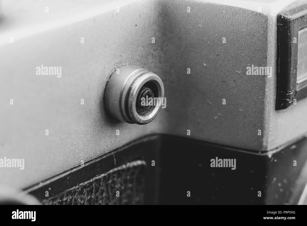Dusty Old Soviet camera close-up macro details Stock Photo - Alamy