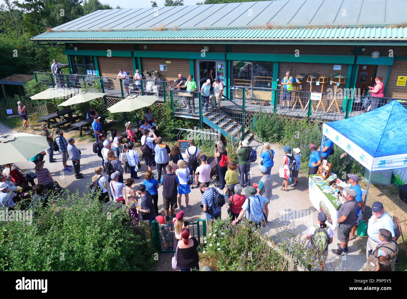 Chris Packham gives a speech during a visit to RSPB Fairburn Ings on ...