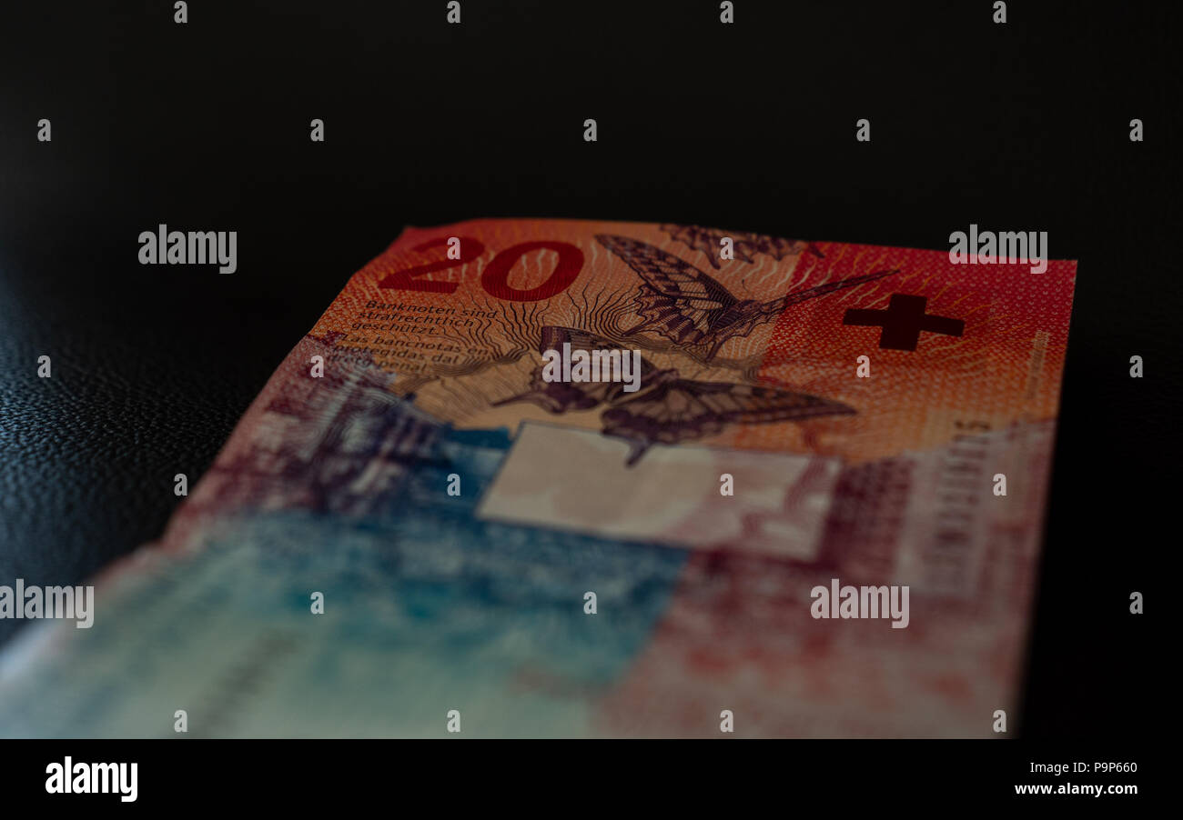new twenty swiss francs bill currency of switzerland transparent ...