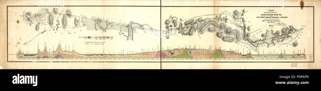 18 1836 Eastern Railroad plan Stock Photo - Alamy