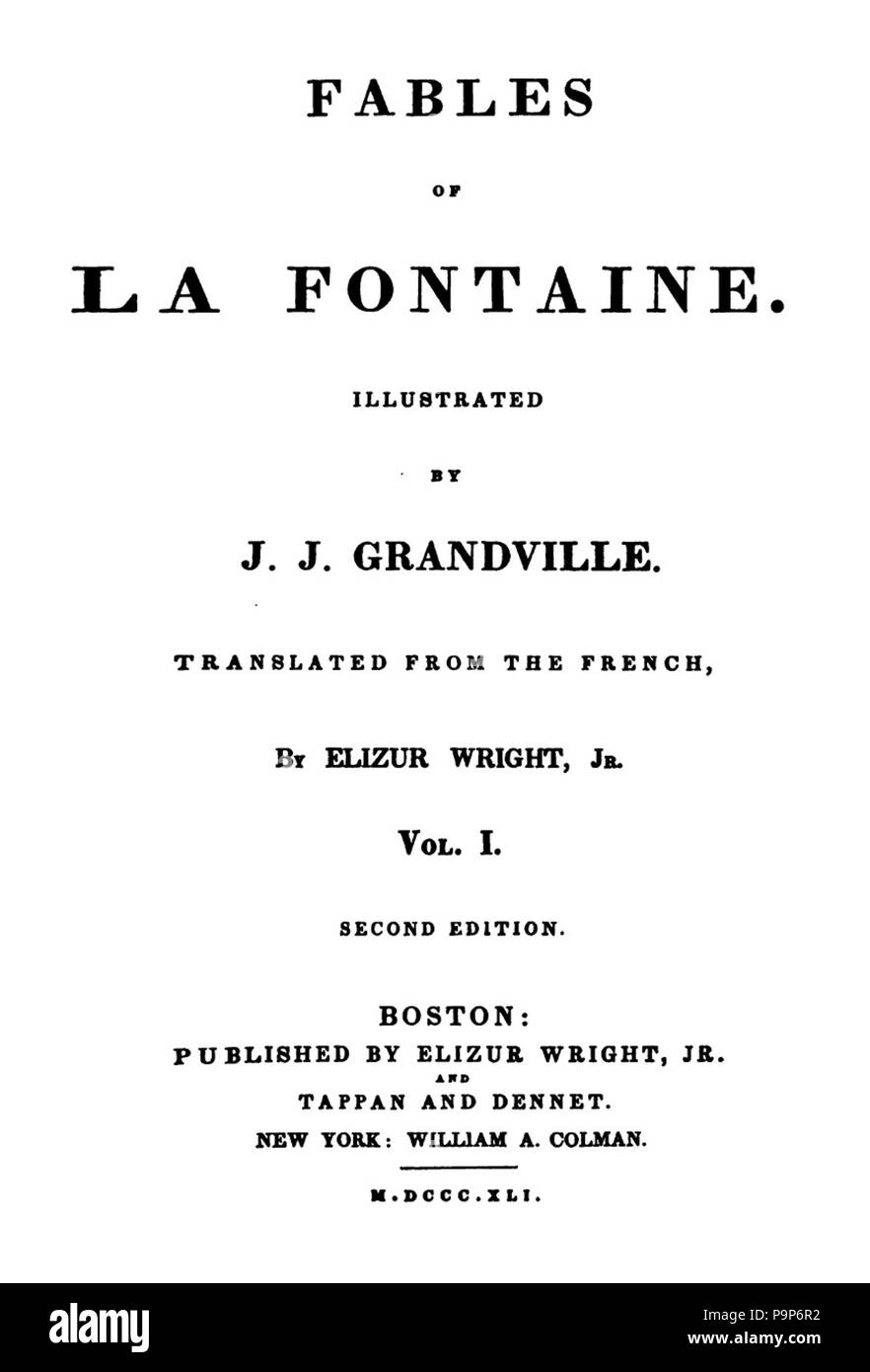 18 1841 - Wright Fables - Title page Stock Photo - Alamy