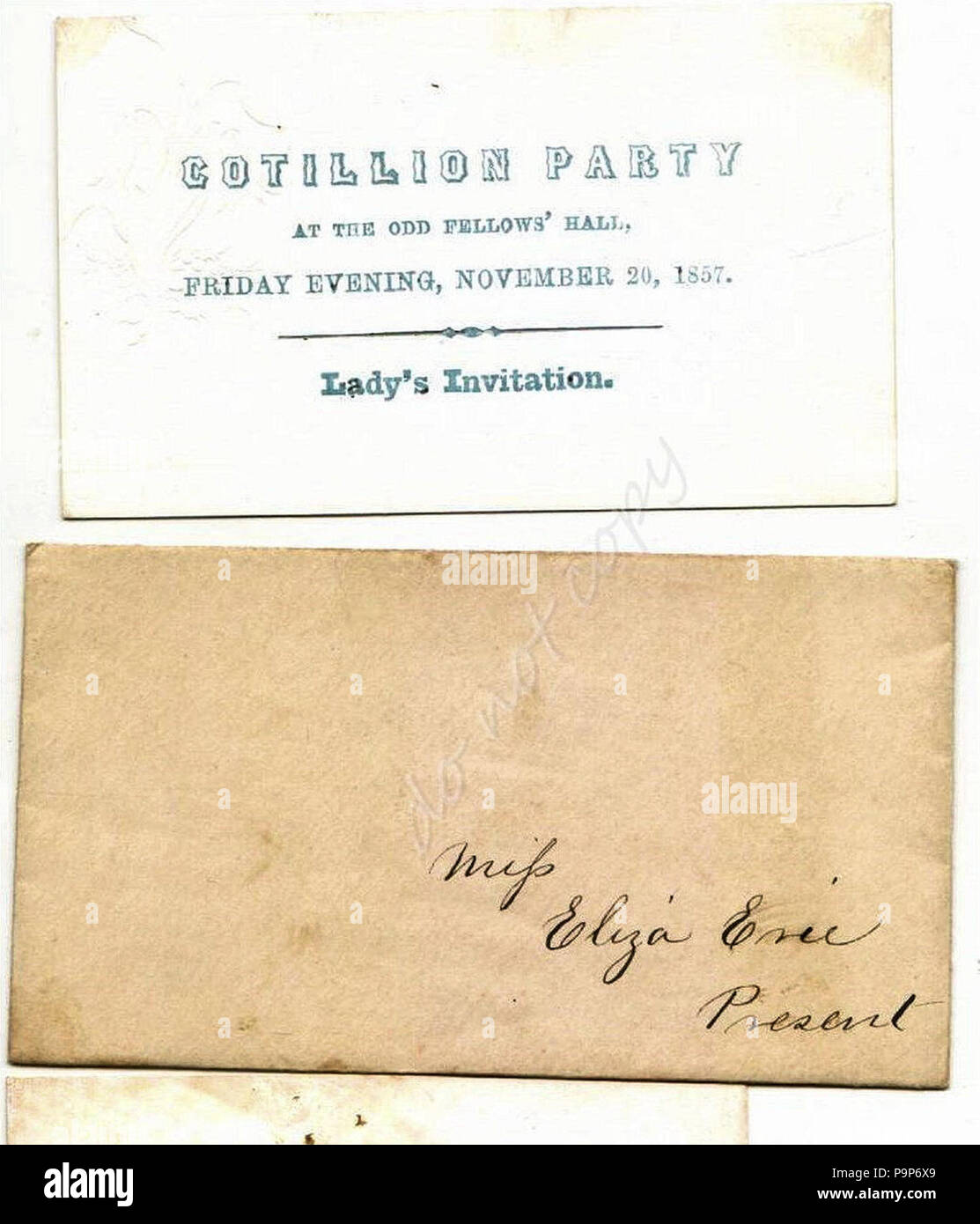 19 1857 - Cotillion Party Invitation - Allentown PA Stock Photo - Alamy