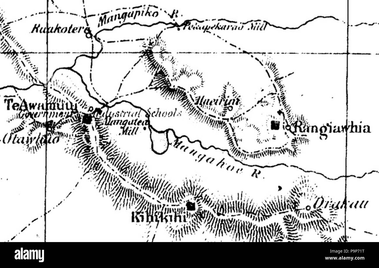 19 1864 map of Waikato Stock Photo - Alamy