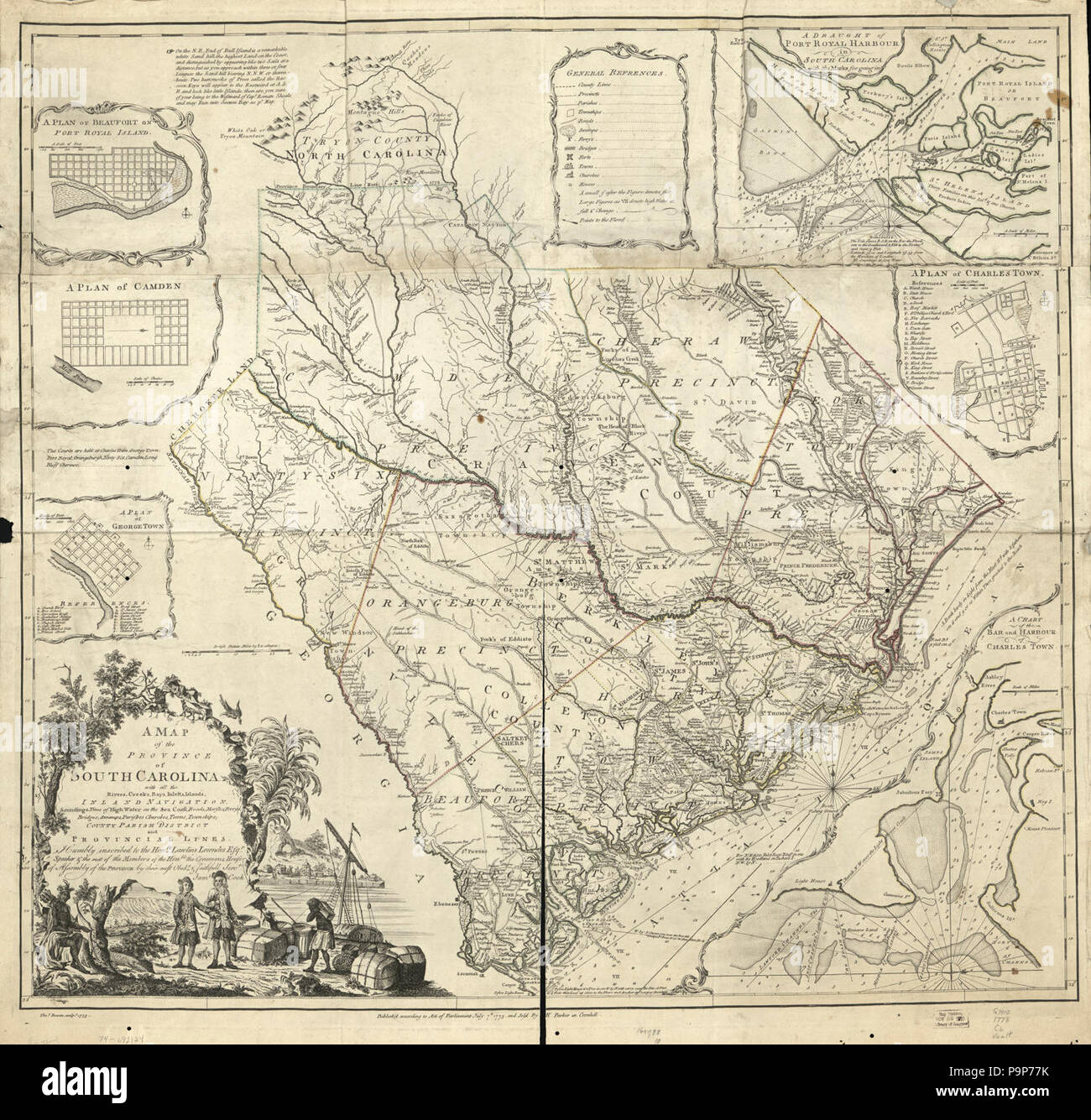 A map of the province of South Carolina with all the rivers, creeks ...