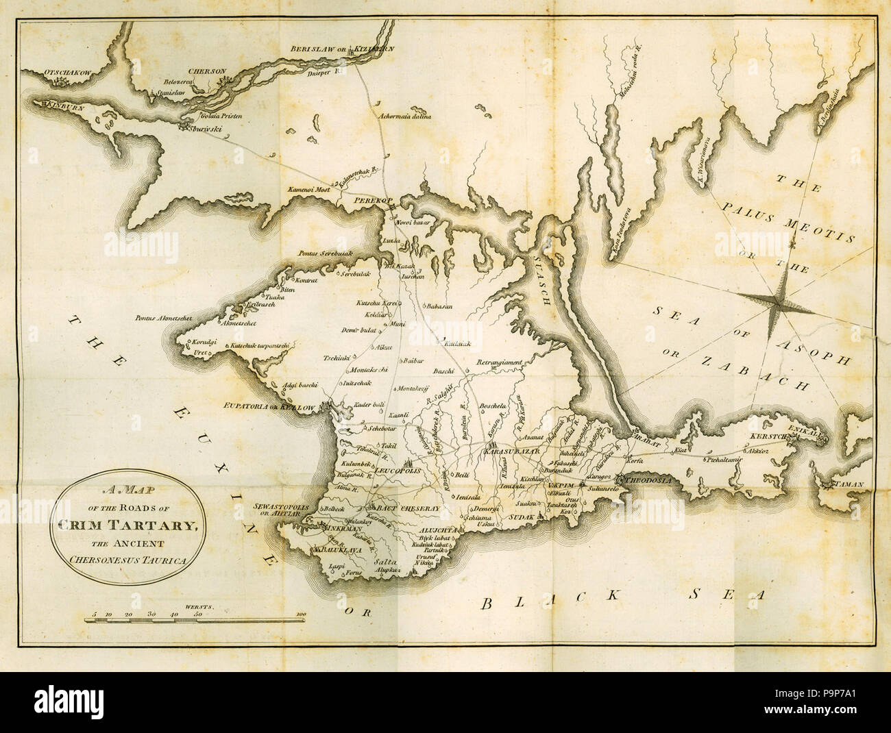 A Map of the Roads of Crim Tartary, the ancient Chersonesus Taurica ...