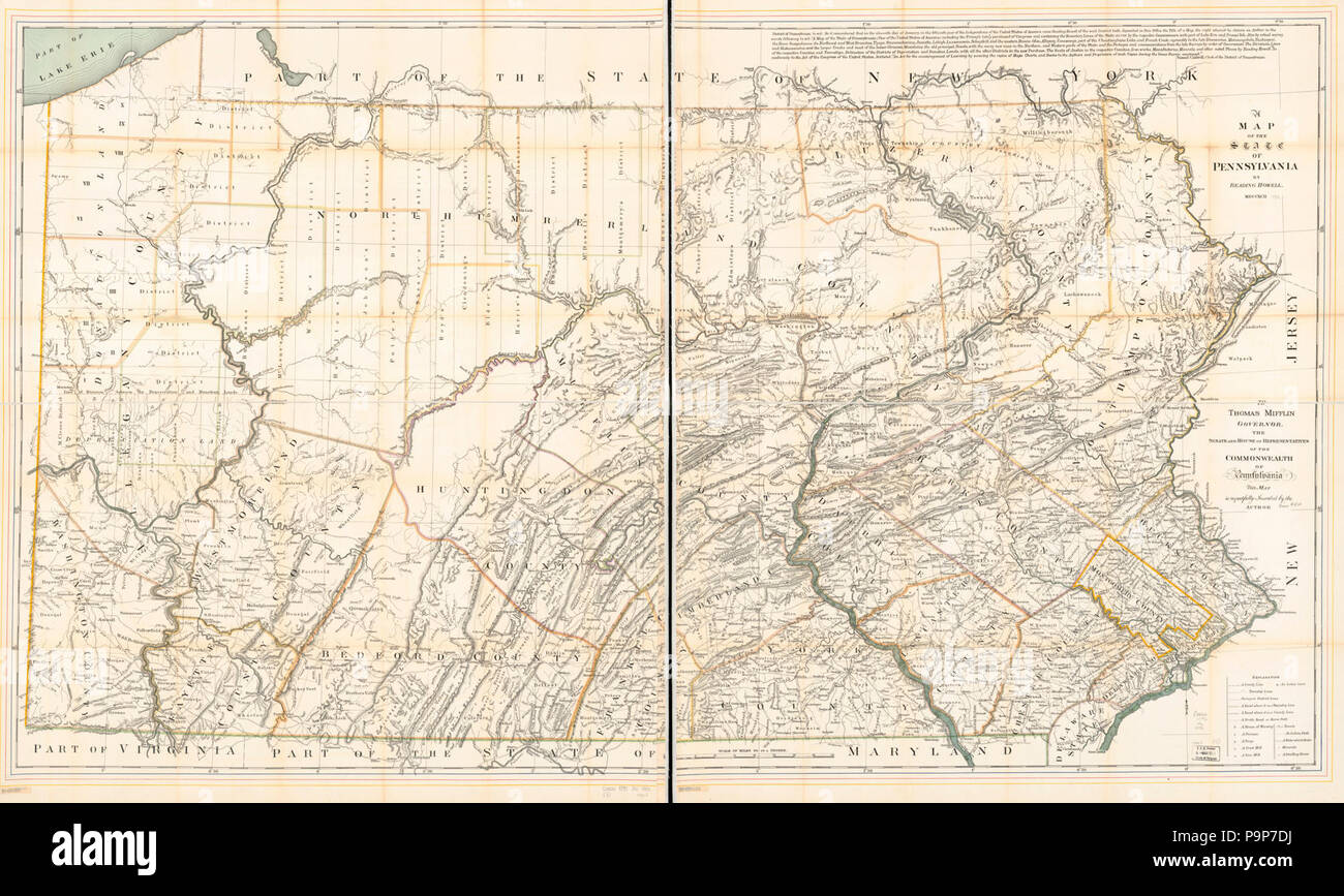 A map of the State of Pennsylvania Stock Photo - Alamy