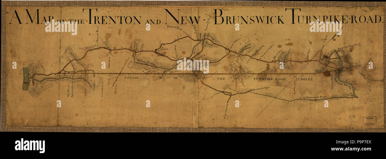 A Map of the Trenton and New-Brunswick Turnpike-road Stock Photo - Alamy