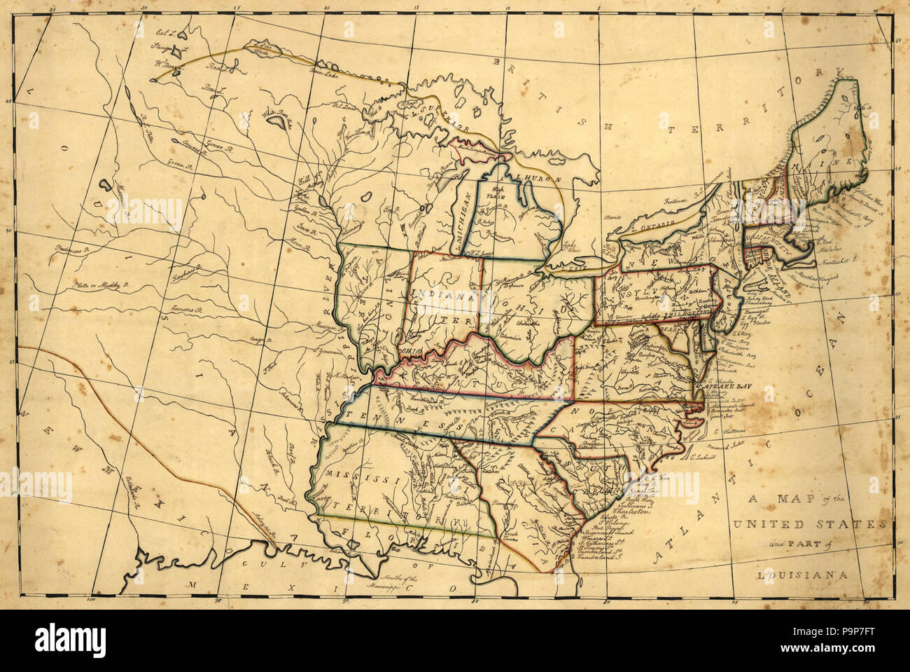 A map of the United States and part of Louisiana Stock Photo - Alamy