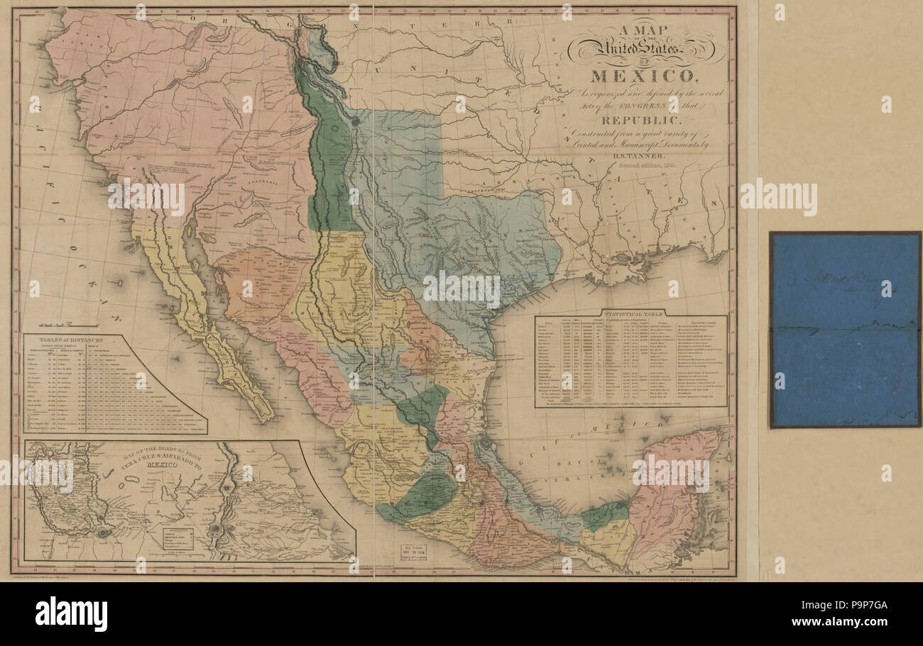 Map of the united states of mexico hi-res stock photography and images ...